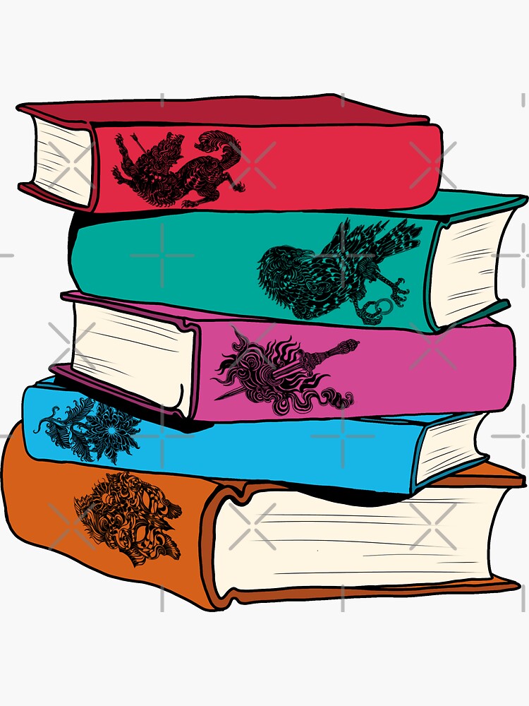 "Stack of ACOTAR books " Sticker for Sale by kikachu03 | Redbubble