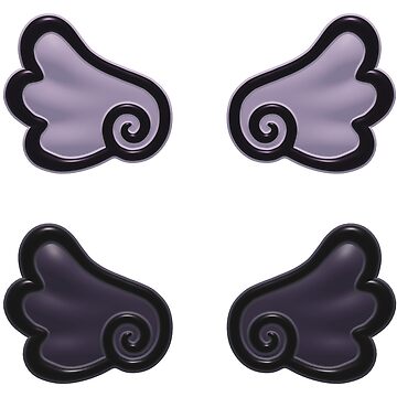 "3D Chibi Wings Black/White Pack" Sticker for Sale by Dandelionstep ...
