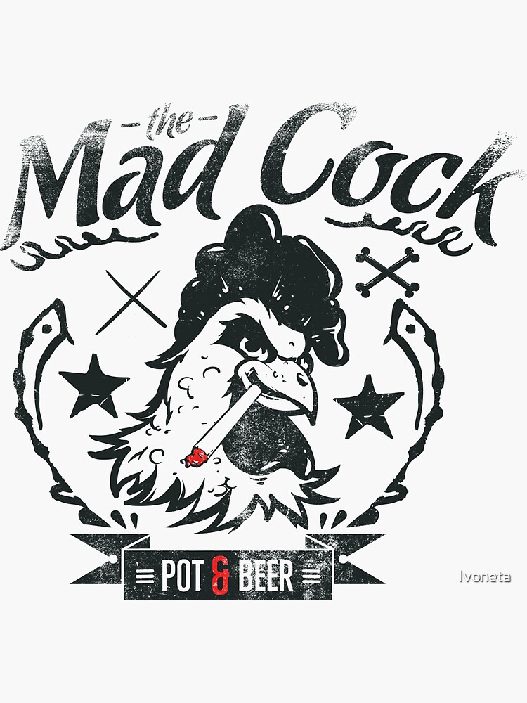 "Mad Chicken" Sticker by Ivoneta | Redbubble