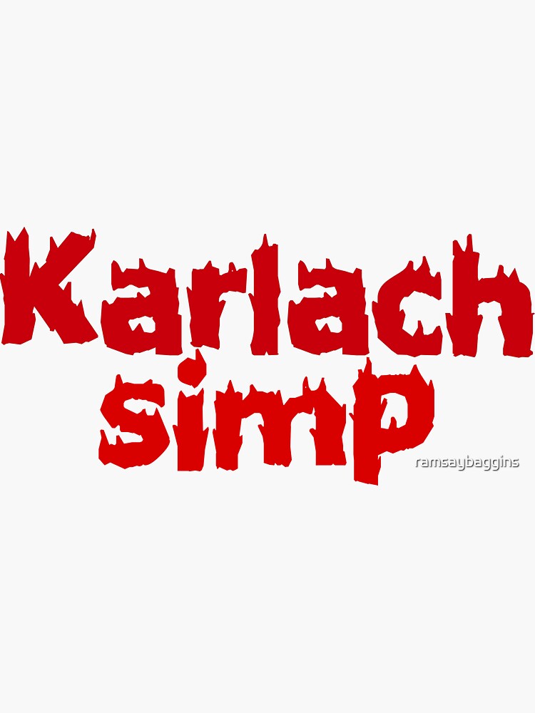 "Karlach simp" Sticker for Sale by ramsaybaggins | Redbubble