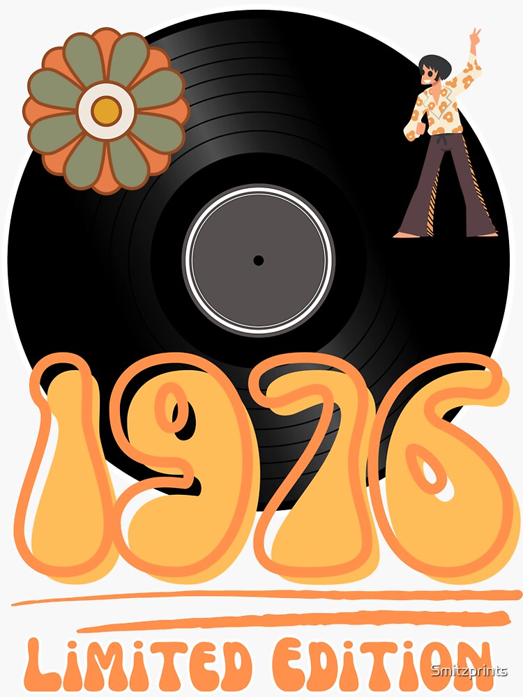 "1976 limited edition, retro birthday" Sticker for Sale by Smitzprints ...