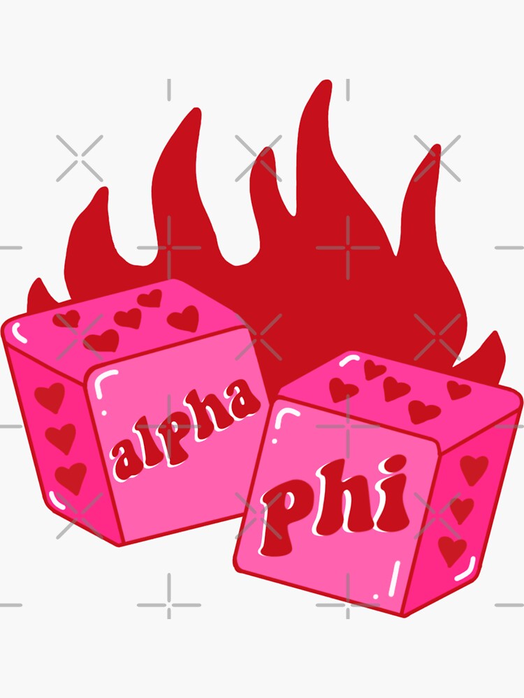 "alpha phi pink sorority dice sticker" Sticker for Sale by feliciadesigns | Redbubble
