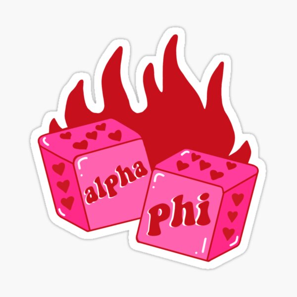 "alpha phi pink sorority dice sticker" Sticker for Sale by ...