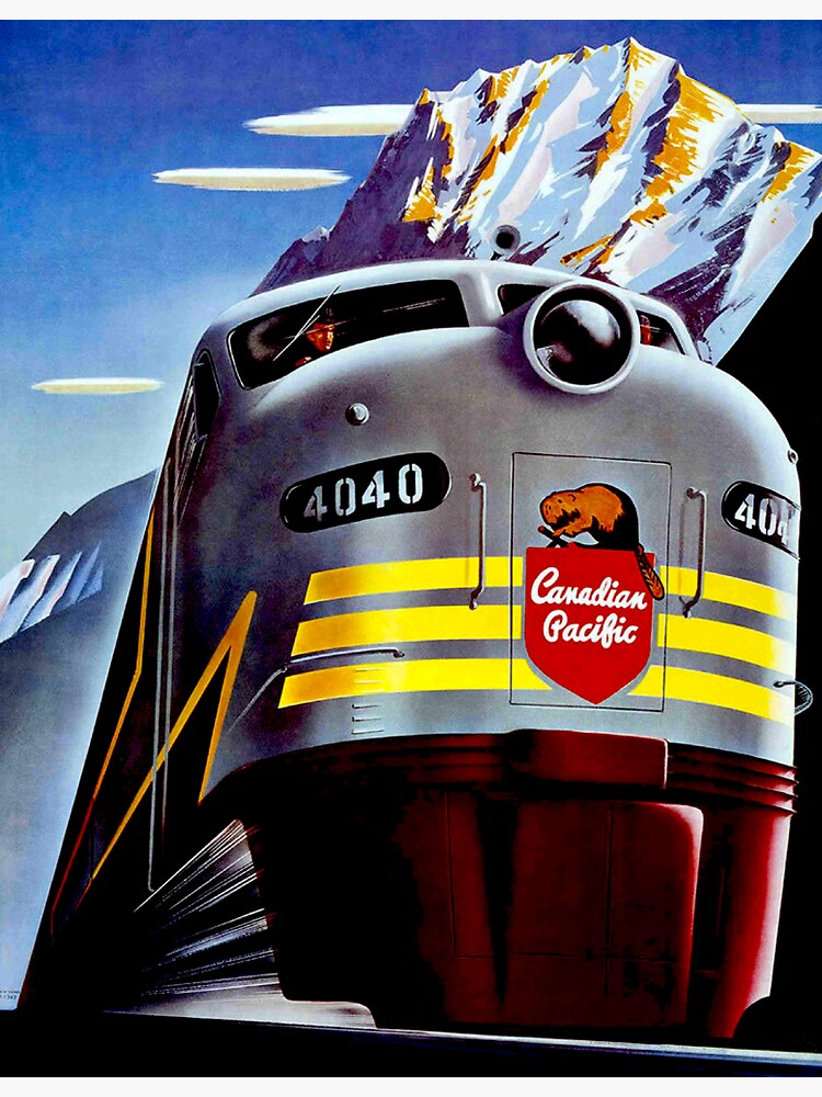 "TRAINS : Vintage Diesel Locomotive Advertising Print" Sticker by ...