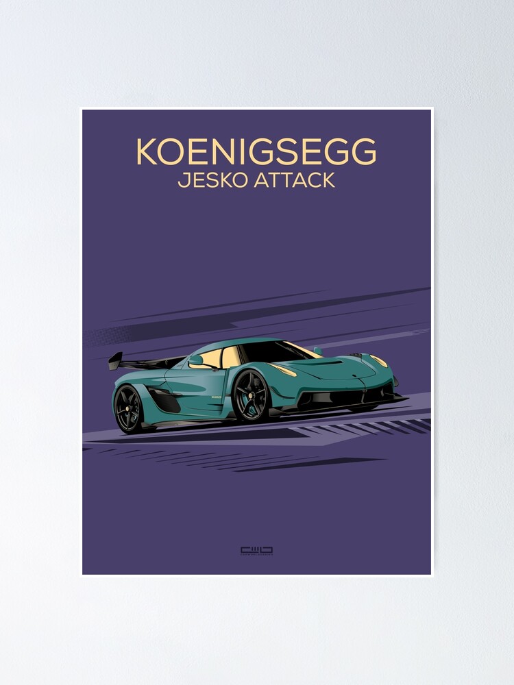 "Jesko Attack Hypercar illustration art" Poster for Sale by ...