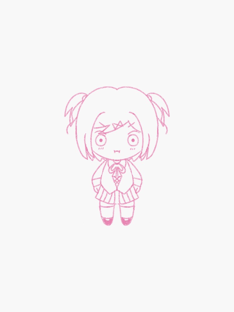 chibi natsuki (ddlc)" Sticker for Sale by luzxii | Redbubble
