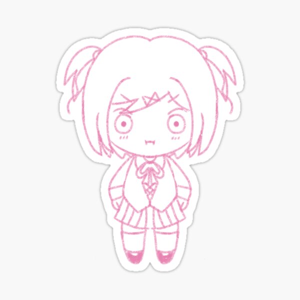 chibi natsuki (ddlc)" Sticker for Sale by luzxii | Redbubble
