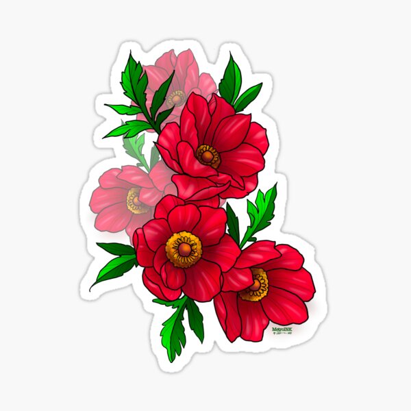 "Beautiful Flowers " Sticker for Sale by MetroInk | Redbubble