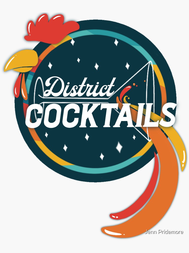 " District Cocktails Rooster Dark" Sticker for Sale by Jenn Pridemore ...