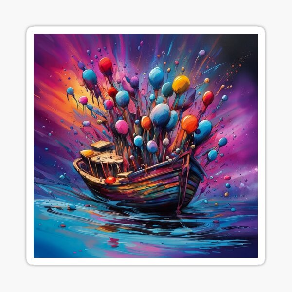 "Balloon Fishing" Sticker for Sale by Pirish-Designs | Redbubble