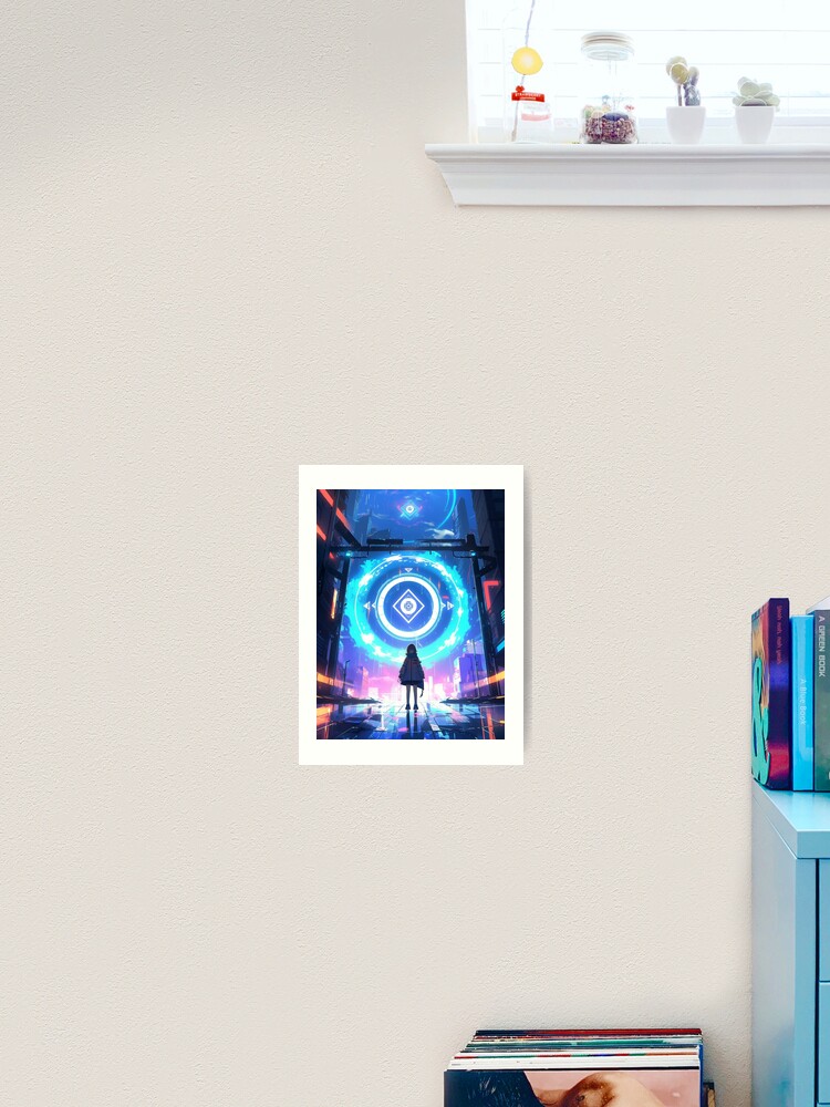 "Anime Girl In Front Of Portal Cyberpunk Style" Art Print for Sale by ...