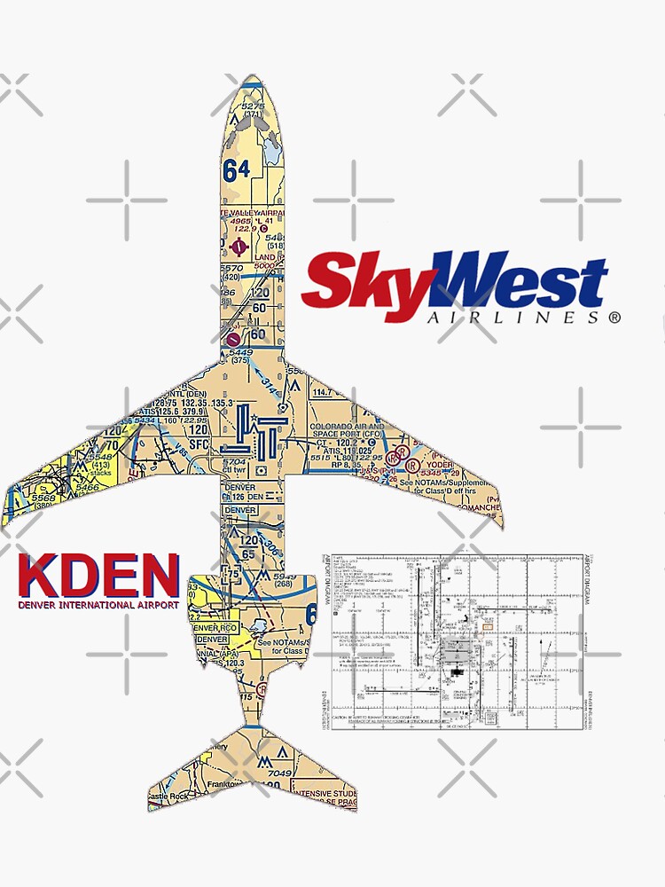 "CRJ 700 KDEN (Denver Airport) VFR Bakground / Taxi Chart" Sticker for ...