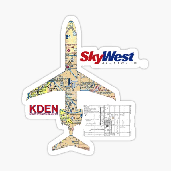 "CRJ 700 KDEN (Denver Airport) VFR Bakground / Taxi Chart" Sticker for ...