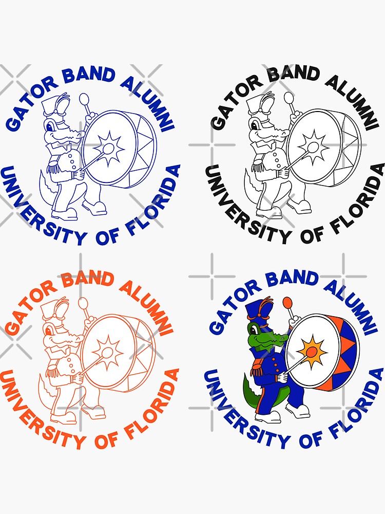 "Gator Band Alumni Association Graphic, 4-Square Logo Design" Sticker ...