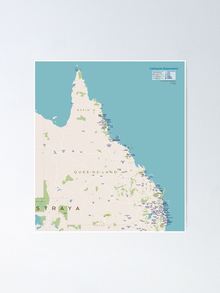 "Queensland Slang Map" Poster for Sale by S-T-O-A | Redbubble