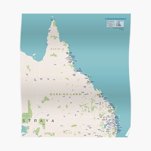 "Queensland Slang Map" Poster for Sale by S-T-O-A | Redbubble
