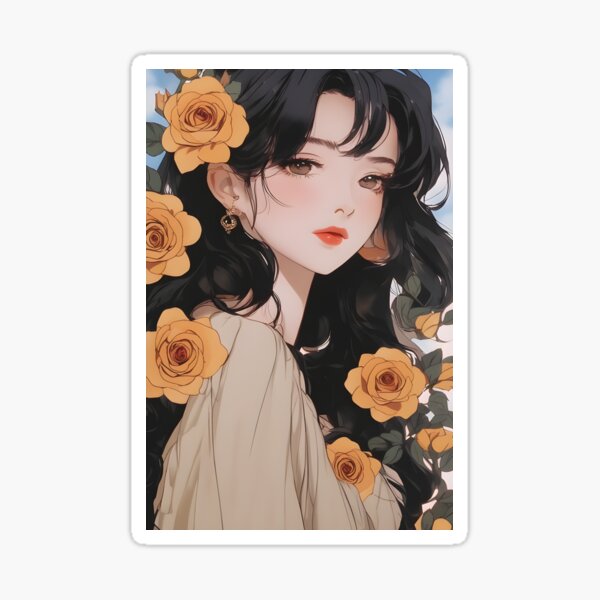 "Flower Girl" Sticker for Sale by artificialnctrn | Redbubble