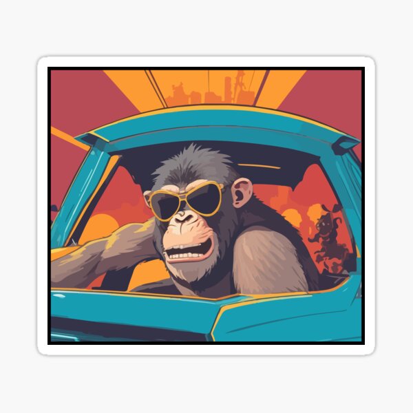 "Monkey in a trunk" Sticker for Sale by Asotshop | Redbubble