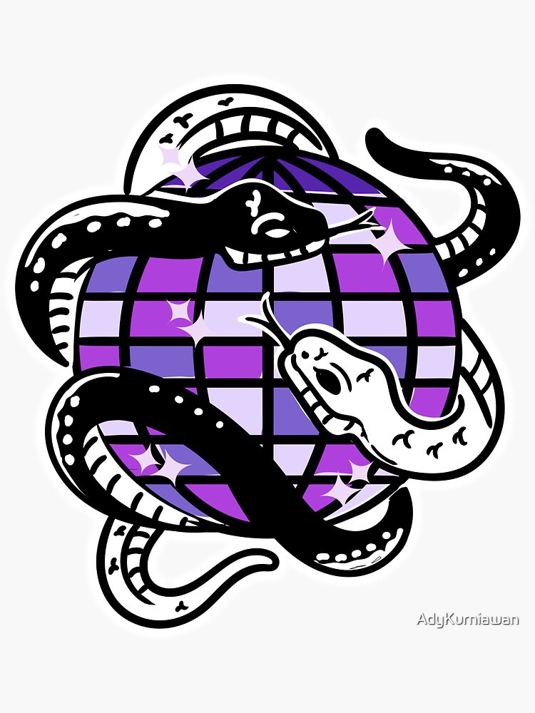 "Disco snakes" Sticker for Sale by AdyKurniawan | Redbubble