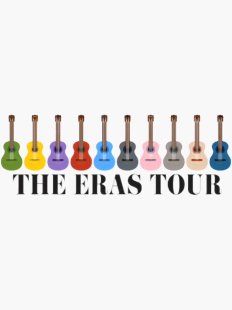 The Eras Tour with Colorful Guitars - Taylor Sticker sold by Qui-Gon ...