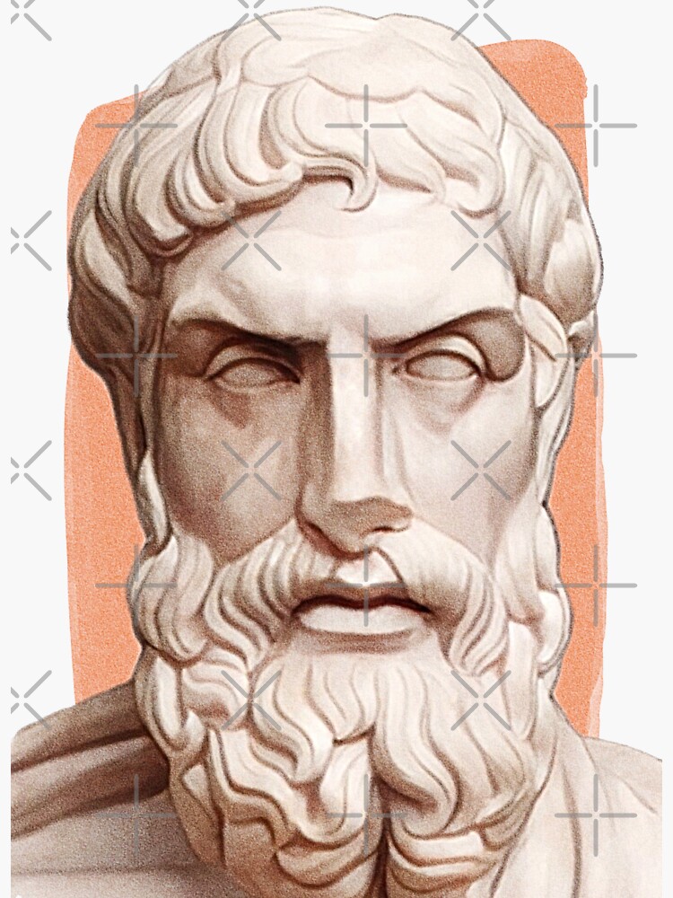 "Greek Philosopher Epicurus - orange - illustration " Sticker for Sale ...