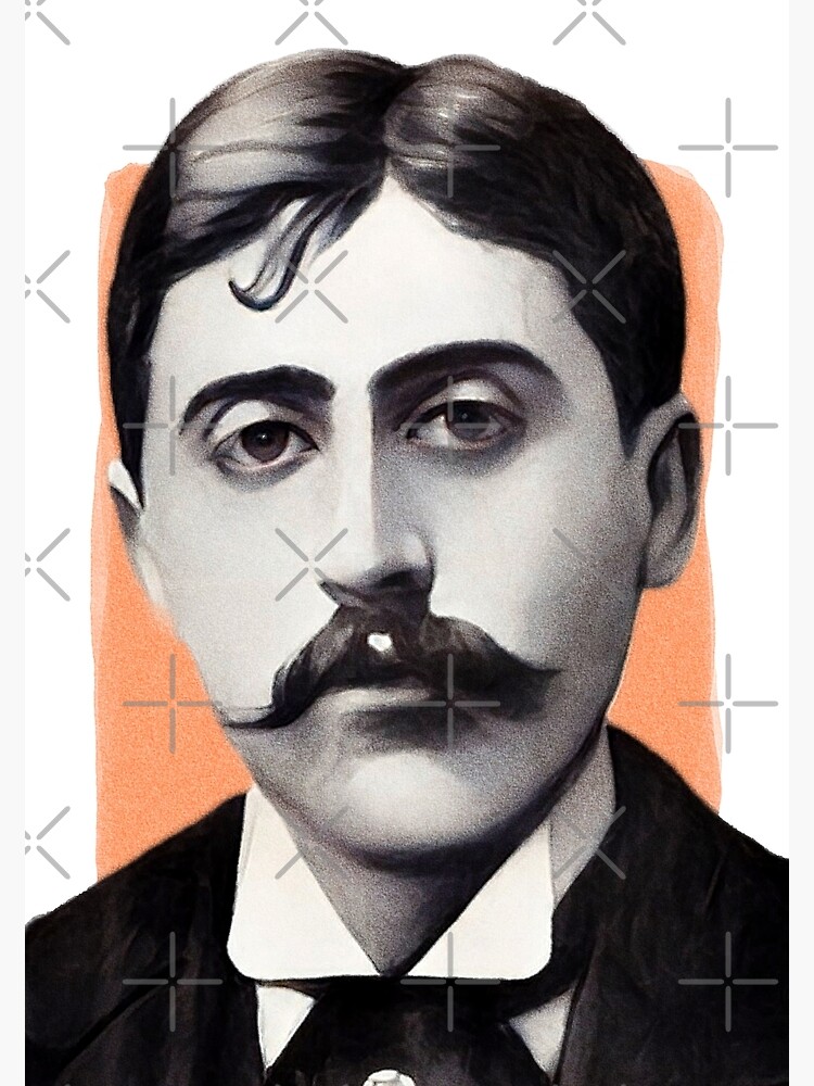 "French Novelist Marcel Proust - orange - illustration " Poster for ...