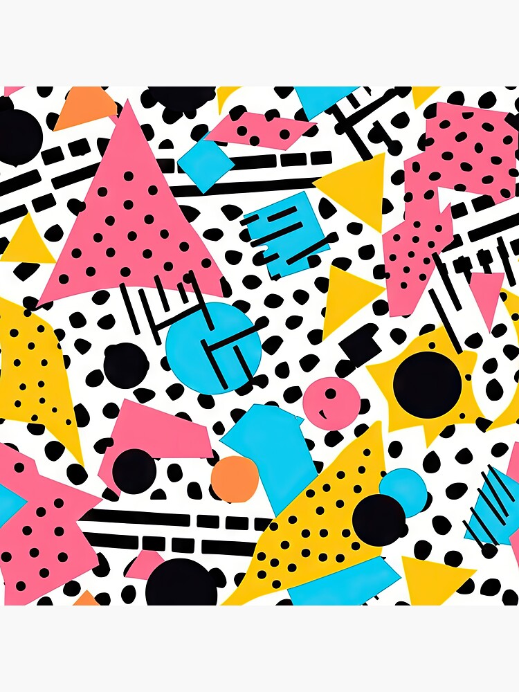 "80s and 90s Retro Pop Pattern" Sticker for Sale by AeonAcademy | Redbubble