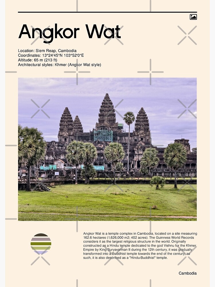 "Visit Angkor Wat, Cambodia (Travel poster)" Poster for Sale by RabbitK ...