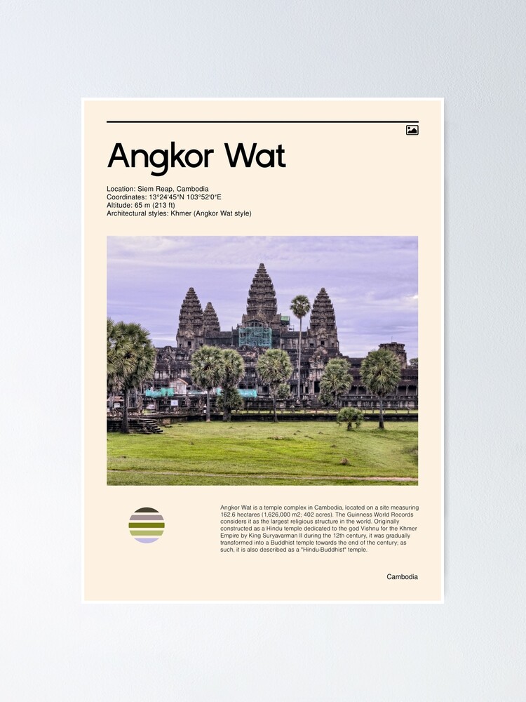 "Visit Angkor Wat, Cambodia (Travel poster)" Poster for Sale by RabbitK ...