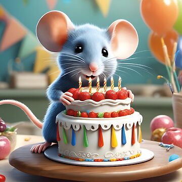 "cute mouse, birthday, cake" Stickerundefined by Mauswohn | Redbubble