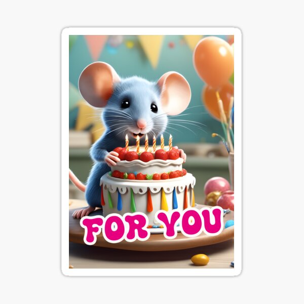 "cute mouse, birthday, cake" Stickerundefined by Mauswohn | Redbubble