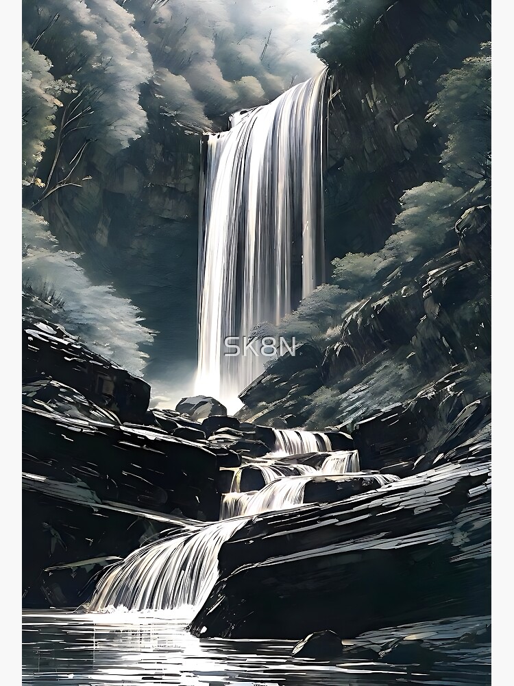 "Animation waterfall easy contrast " Poster for Sale by SK8N | Redbubble