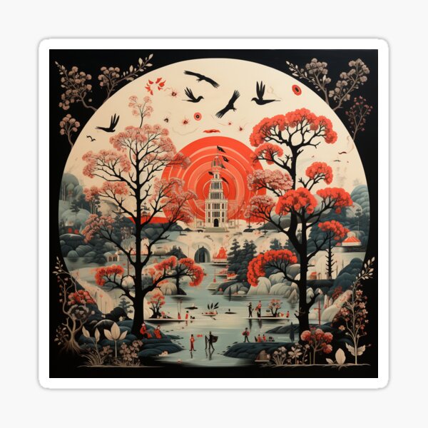 "Engineering 03, in the style of robert irwin, pattachitra " Sticker ...