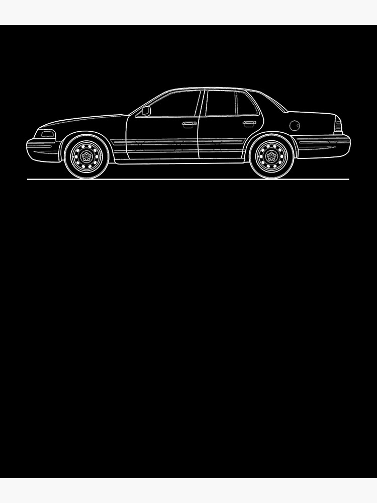 "Ford Crown Victoria Police Interceptor Blueprint - Side View" Poster ...