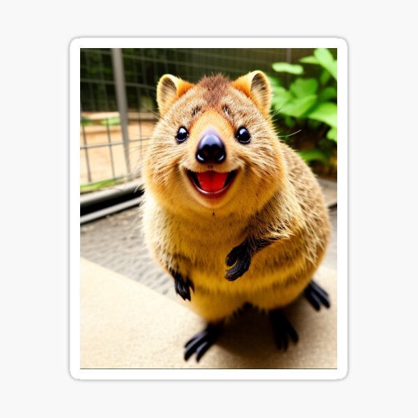 "Smiley Quokka - The Happiest Animal in the World" Sticker for Sale by ...