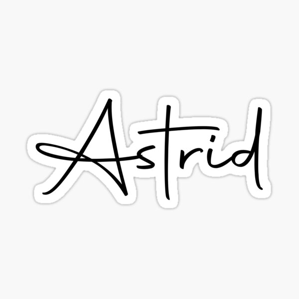 "Astrid Cursive Name Label" Sticker for Sale by NafilNafiz | Redbubble