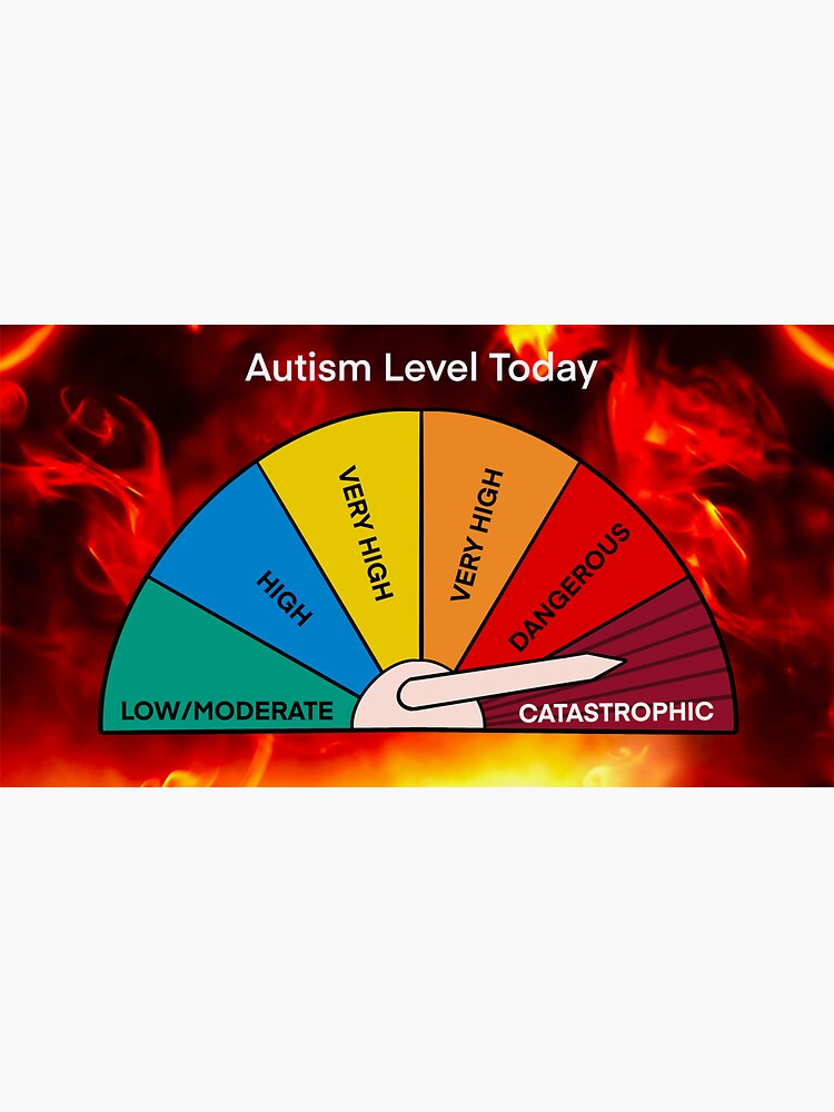 "autism level today meter" Sticker for Sale by wizardsofautism | Redbubble