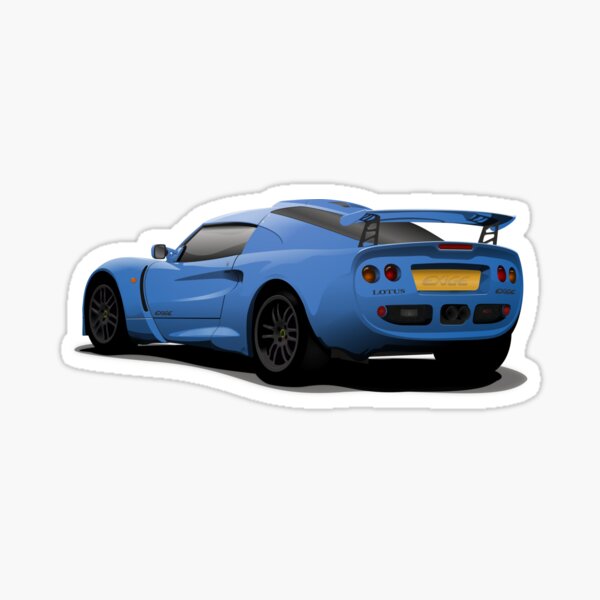 "Blue Sports Car Supercar - British Designed and Built S1 EXG" Sticker ...
