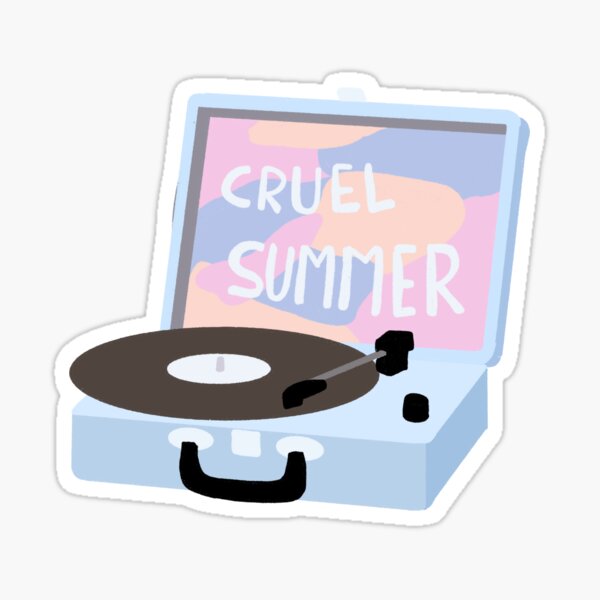 "Cruel Summer in record player" Sticker for Sale by Wennixoxo | Redbubble