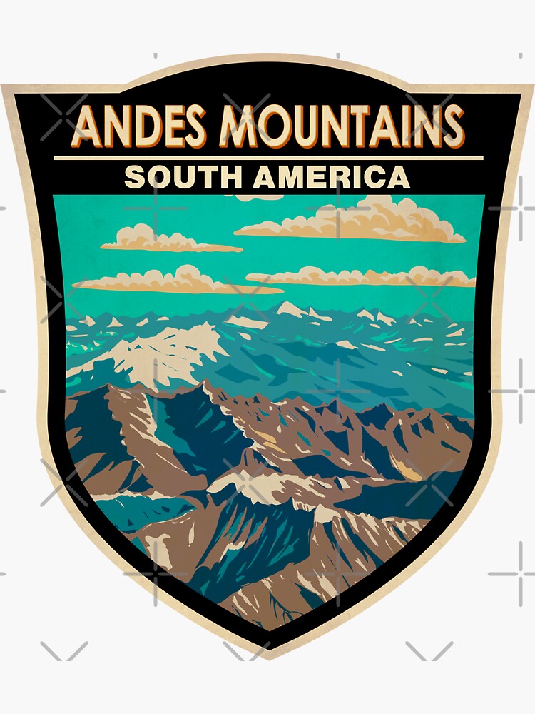 "Andes Mountains South America Badge" Sticker for Sale by ...