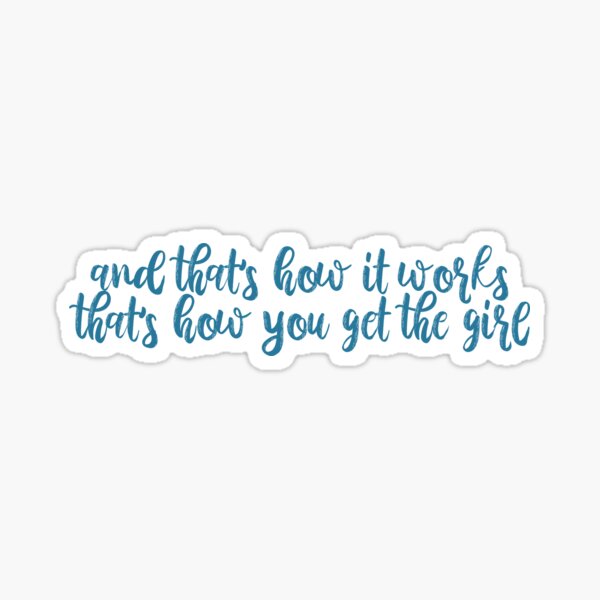 "How You Get the Girl Lyrics Taylor Swift" Sticker for Sale by ...