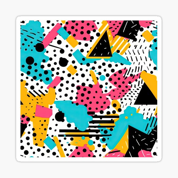 "Funky 80s and 90s Nostalgia Pop Pattern" Sticker for Sale by ...