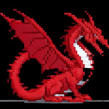 "Pixelated red dragon painting. Fantasy pixel art style." Sticker for ...
