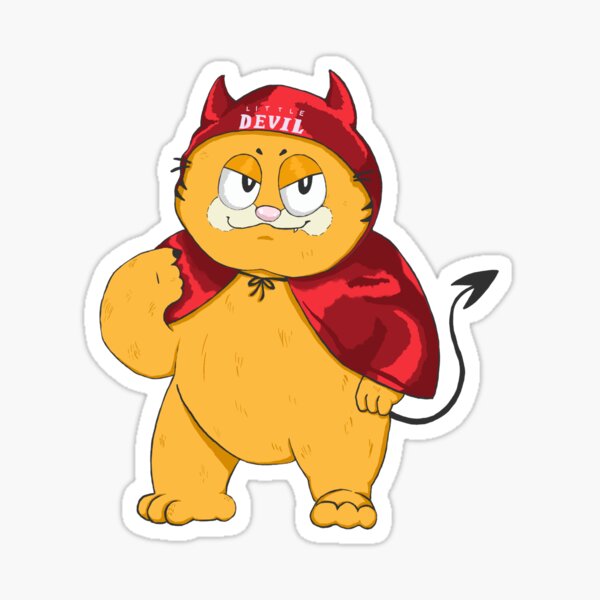 "Lil’ Devil Garf" Sticker for Sale by spitecrawler | Redbubble