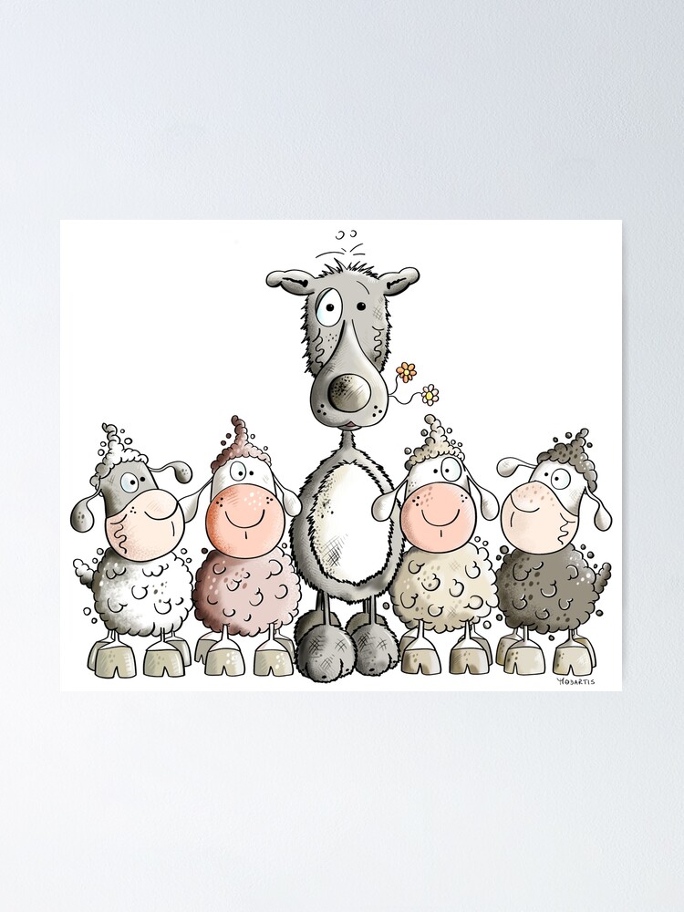 "Wolf And Sheep Friends" Poster by modartis | Redbubble