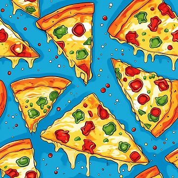 "Abstract Exploding Pizza Pattern | Whimsical Foodie Design | Unique ...