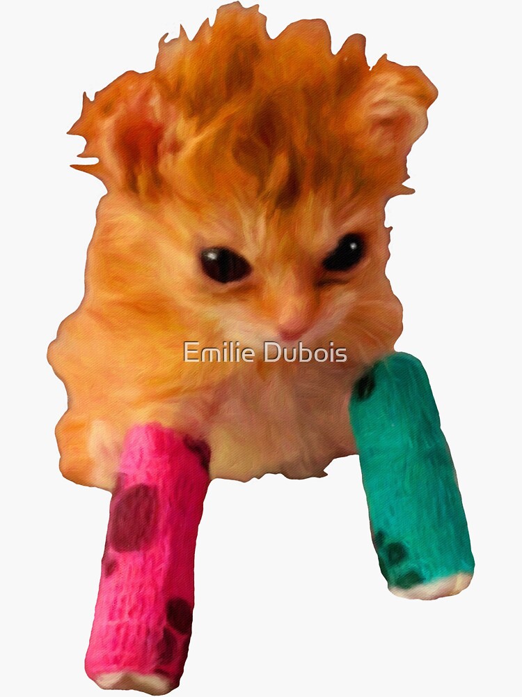 "Tater Tot Cat: A Tribute to the Resilient Viral Kitten" Sticker for ...