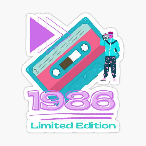 "1986 limited edition - birthday retro vintage" Sticker for Sale by ...