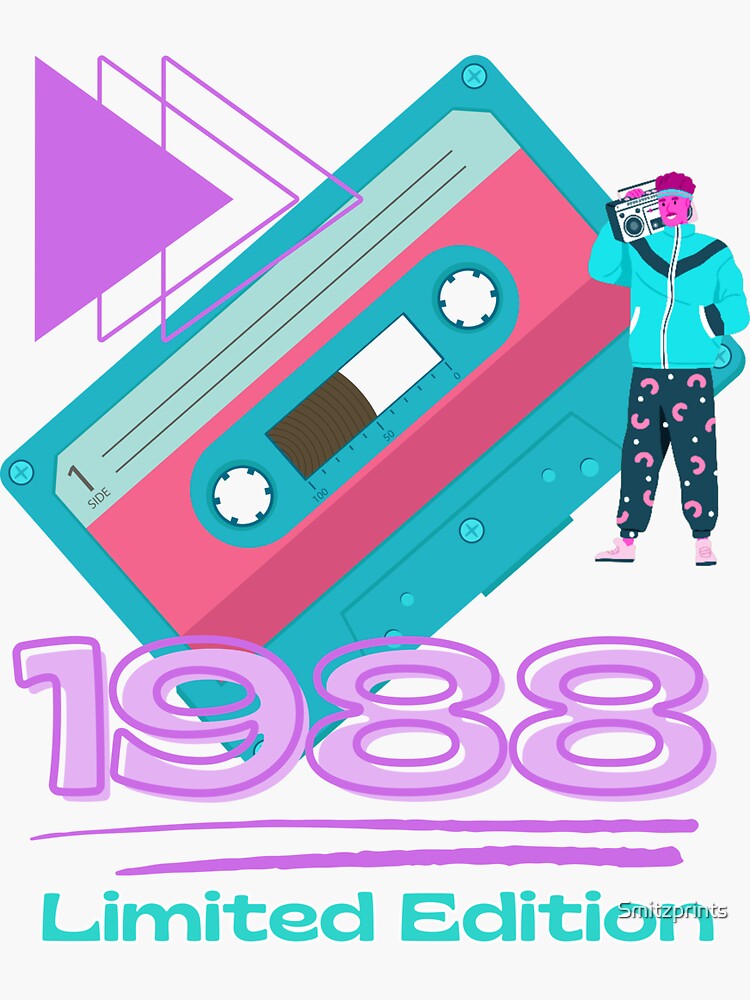 "1988 limited edition - birthday retro vintage" Sticker for Sale by ...