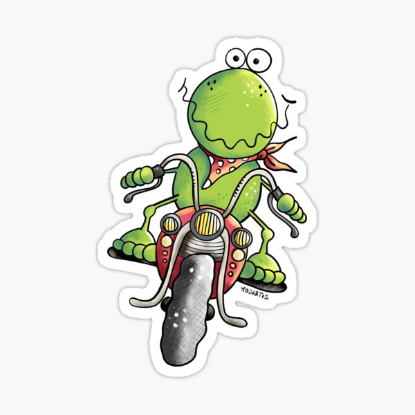 "Funny Biker Frog" Sticker by modartis | Redbubble